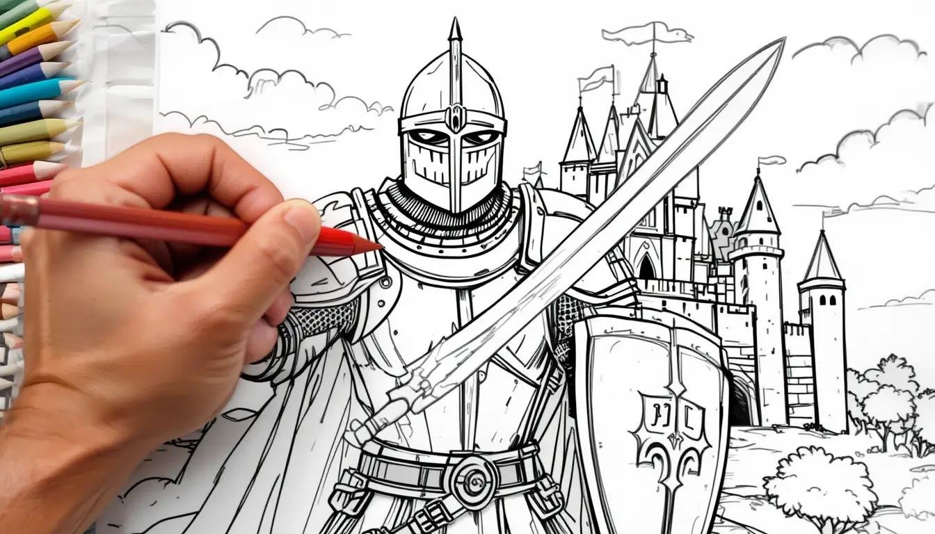 CHEVALIER COLORIAGE : ACTIVITÉ CRÉATIVE POUR ENFANTS